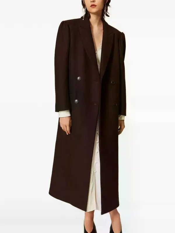 TWINSET Wool-blend Cloth Coat - Brown