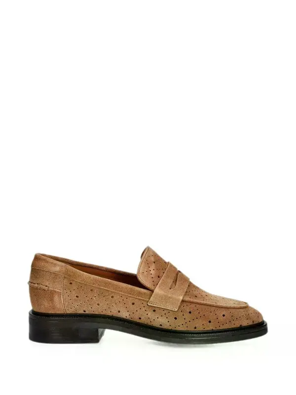 BILLI BI A19689 Perforated Penny Loafers - Neutrals