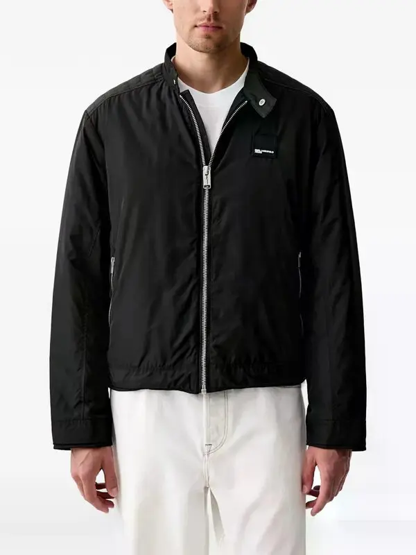 Karl Lagerfeld Logo-patch Quilted-panel Jacket - Black
