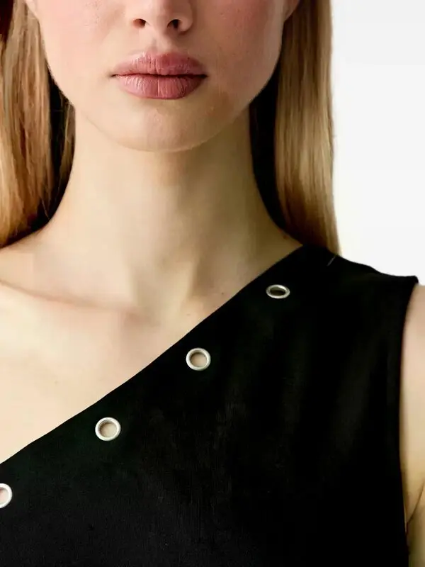 Karl Lagerfeld Eyelet Embellished One-shoulder Top