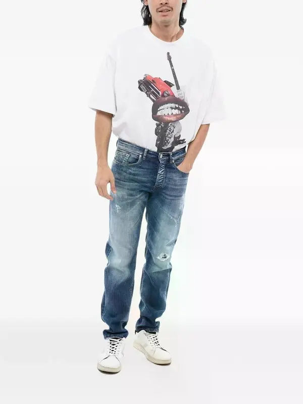 John Richmond Distressed Regular-fit Jeans - Blue