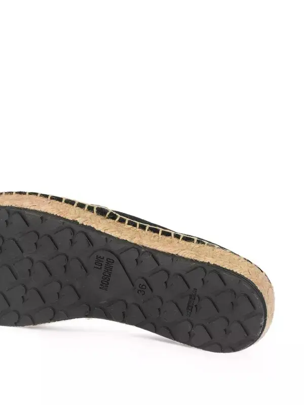 Moschino Rhinestone Logo Platform Espadrilles