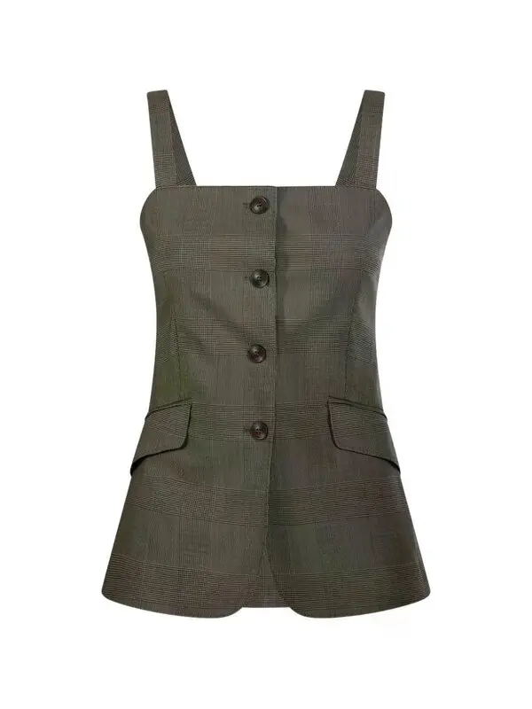 Max Mara Bacca Check-pattern Button-front Top