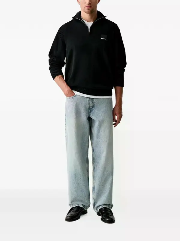 Karl Lagerfeld Quarter-zip Logo-patch Sweater