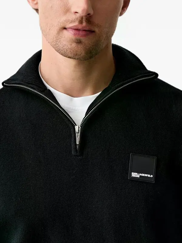 Karl Lagerfeld Quarter-zip Logo-patch Sweater