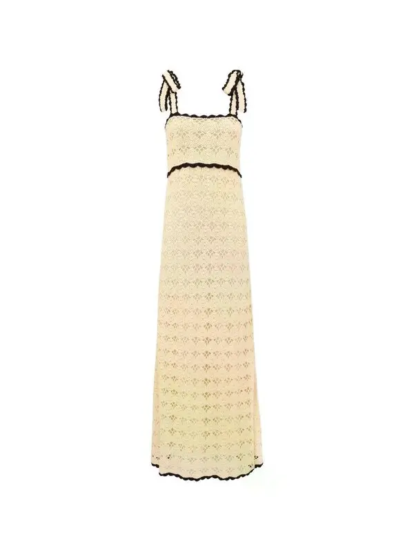 Zimmermann Aster Crocheted Strappy Maxi Dress - Neutrals