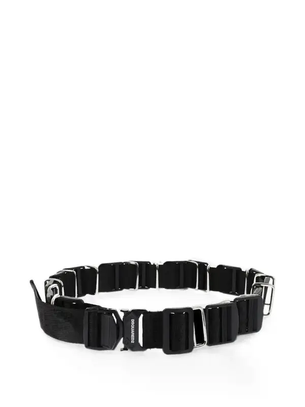 Dsquared2 Logo Print Buckle Fastening Belt - Black