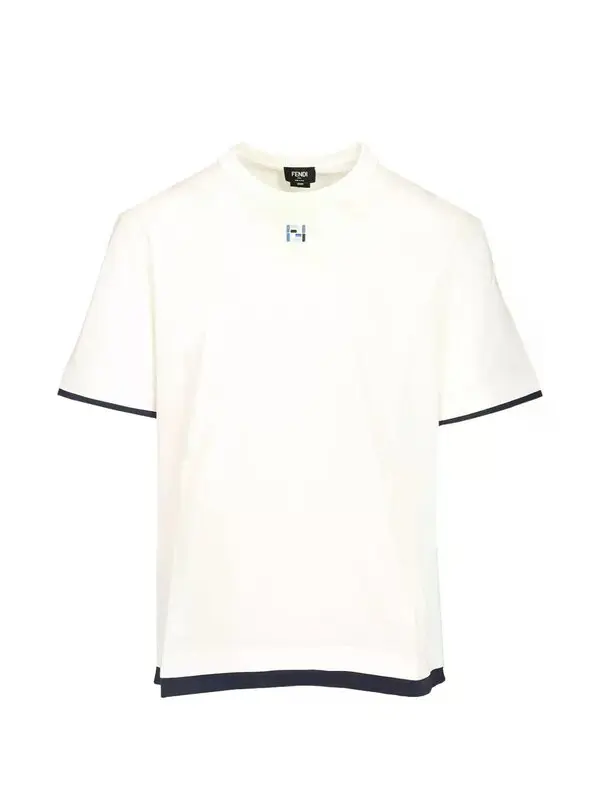 Fendi Embroidered-logo Layered-detail T-shirt - White