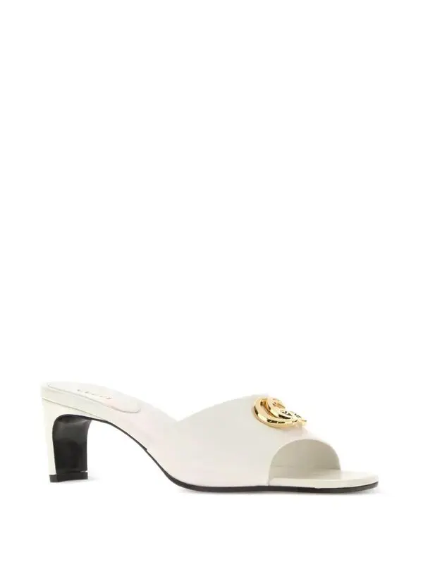 Gucci Double G Leather Sandals - White