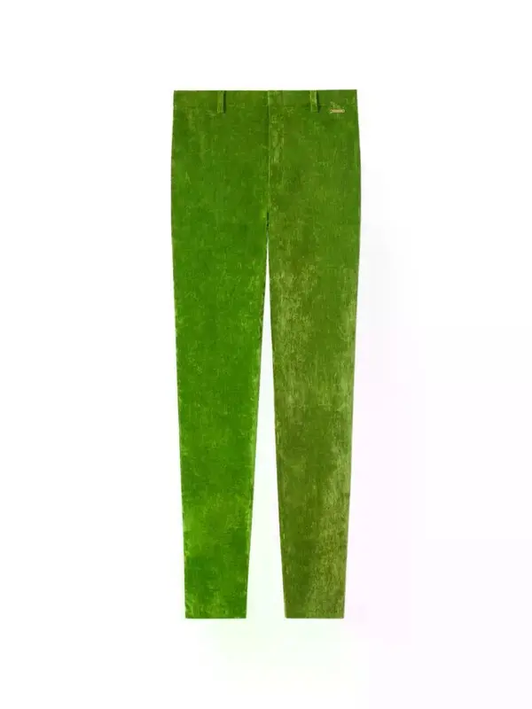 Gucci Logo-plaque Slim-fit Trousers - Green