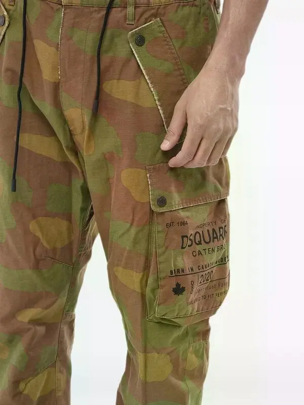 Dsquared2 Camouflage Logo Print Cargo Pants