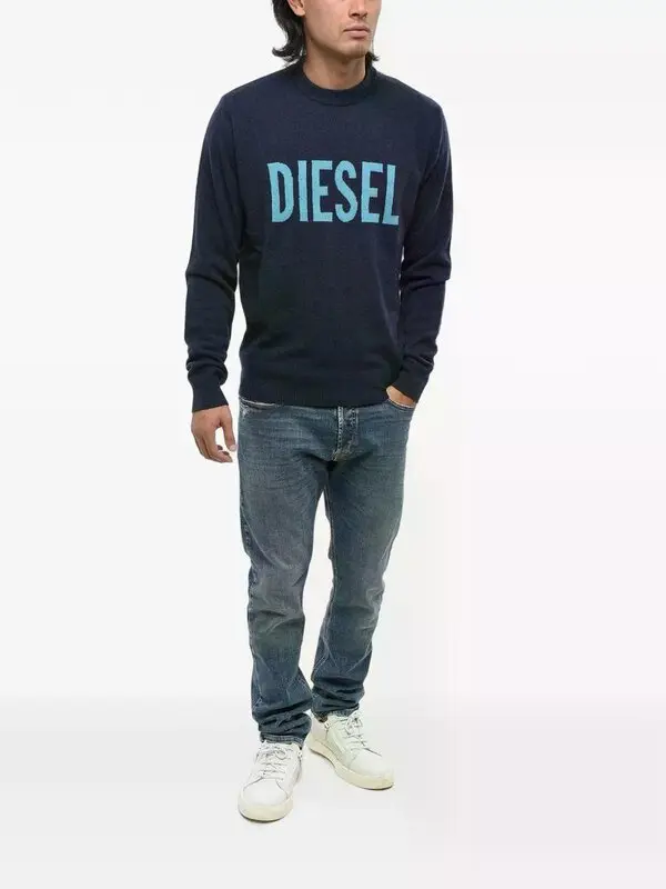 DIESEL® Jacquard Logo Crew Neck Sweater