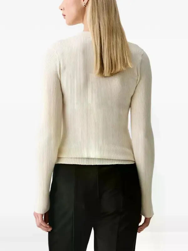 Karl Lagerfeld Ribbed Lace-up Sweater - Neutrals