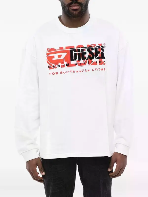 DIESEL® Logo Print Crewneck Sweatshirt - White