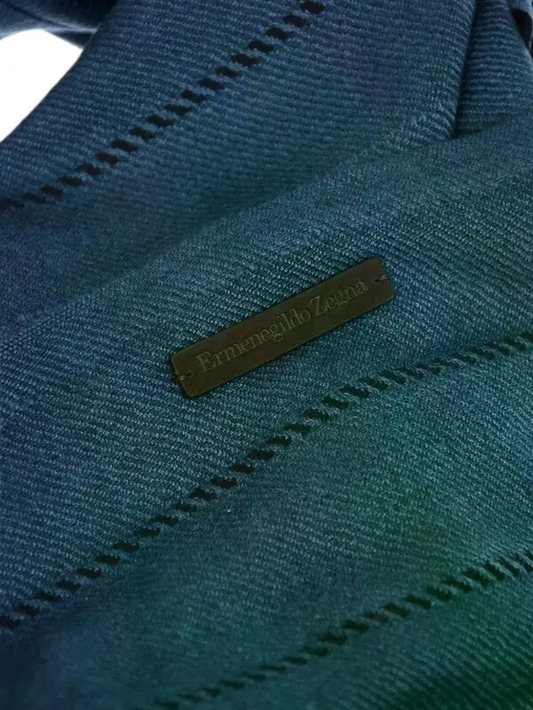 Zegna Striped Fringed Scarf