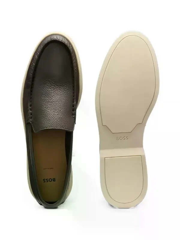 BOSS Grained Leather Loafers