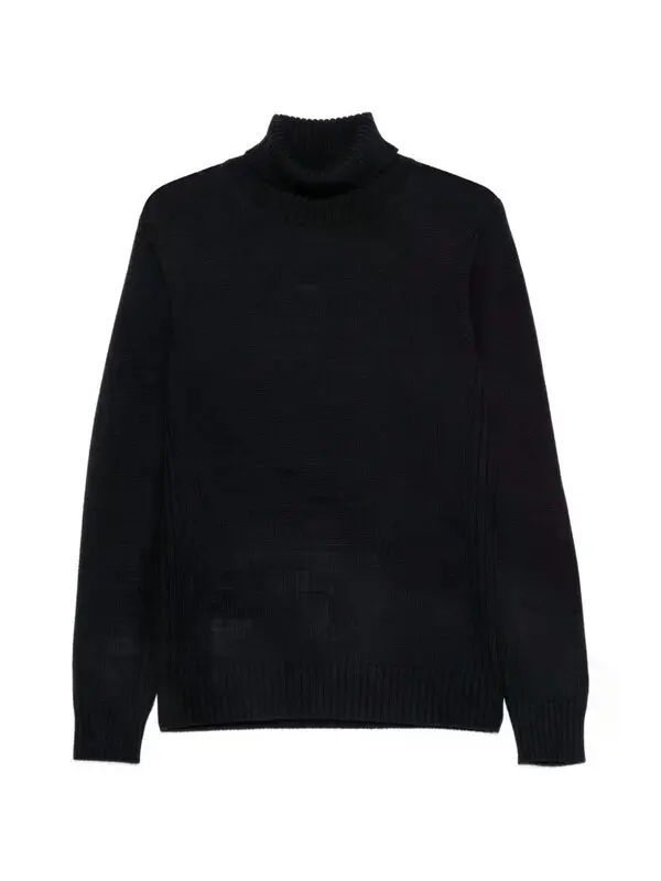 KANGRA Roll-neck Wool Sweater - Blue