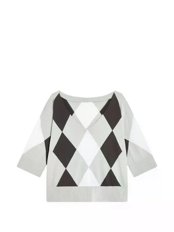 Liviana Conti Imperia Argyle-pattern Sweater - Grey