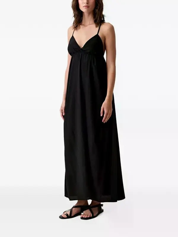 BENETTON Criss-cross Back Sleeveless Maxi Dress - Black