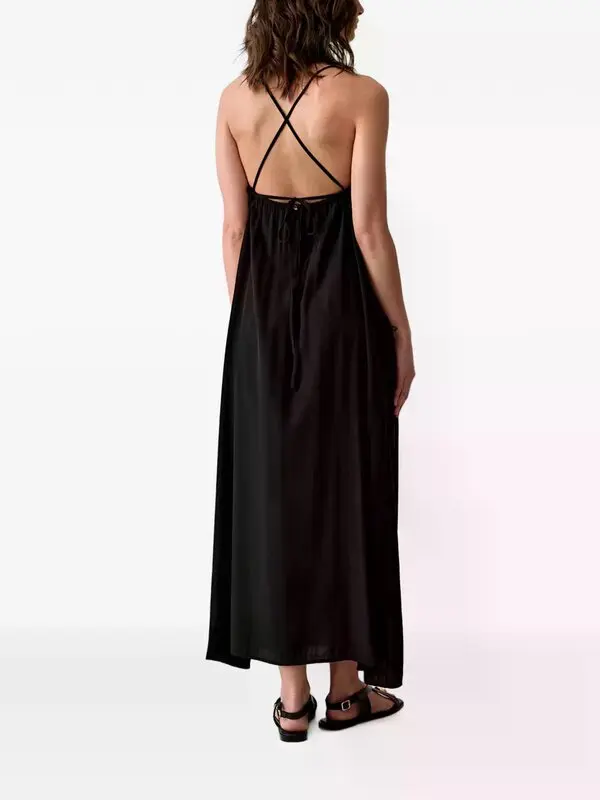 BENETTON Sleeveless Maxi Dress With Criss-cross Back - Black