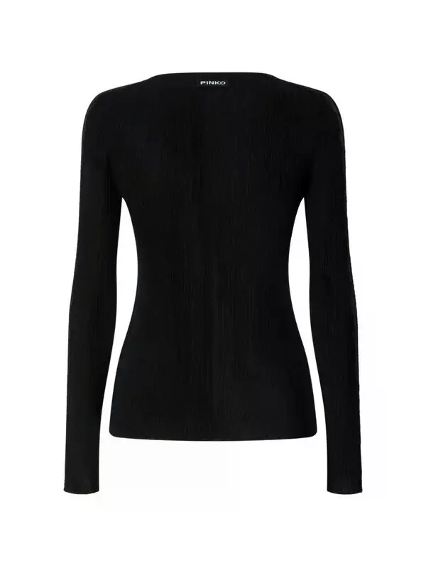 Pinko Ribbed Knit Lace-trimmed Sweater