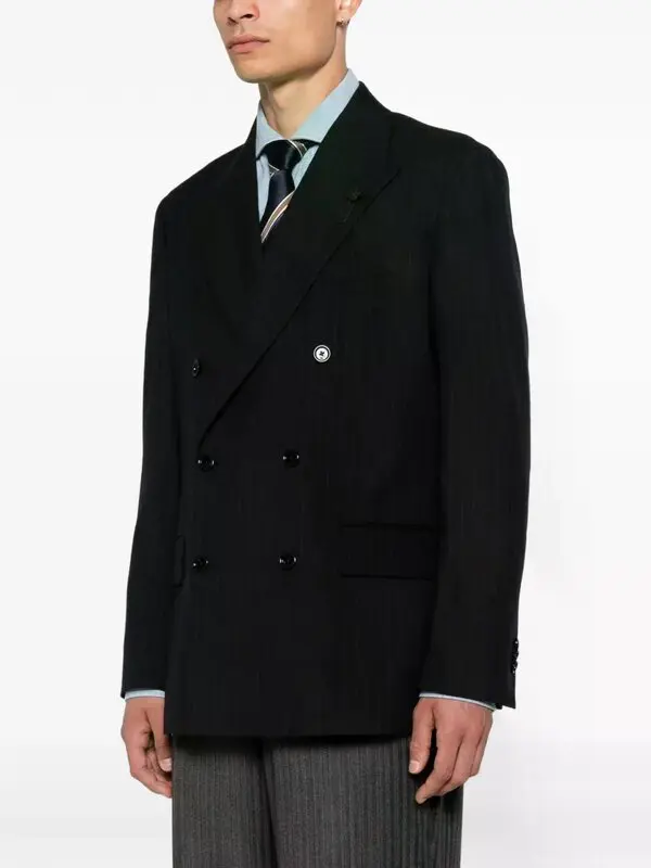 LARDINI Pinstripe Double-breasted Blazer