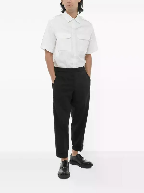 Neil Barrett Elasticated-waistband Turn-up Trousers - Black