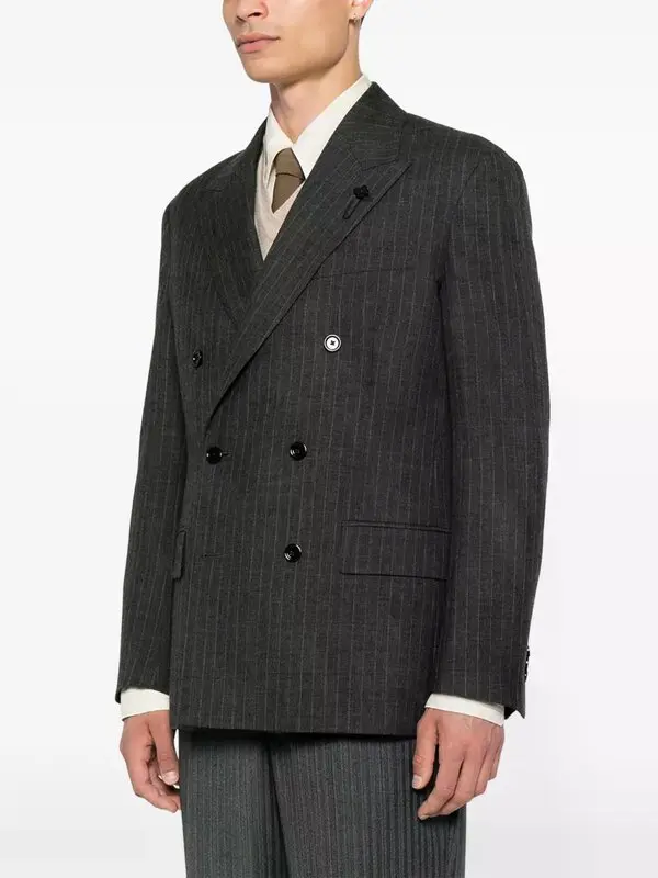 LARDINI Pinstripe-pattern Double-breasted Blazer