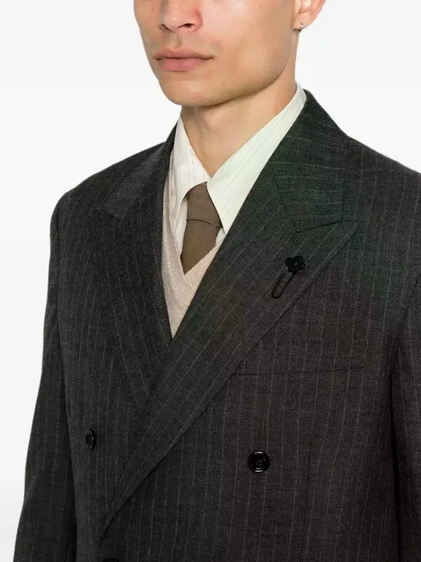 LARDINI Pinstripe-pattern Double-breasted Blazer