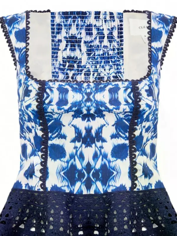 Clea Giselle Crochet-trim Shirred Top
