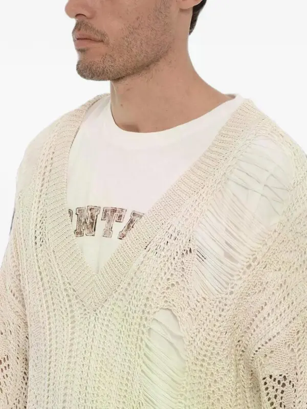 RAMAEL Openwork Distressed-effect Knit