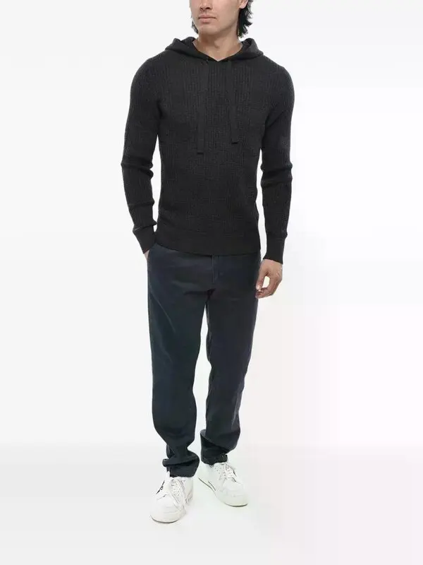 PAOLO PECORA Ribbed Knit Hoodie