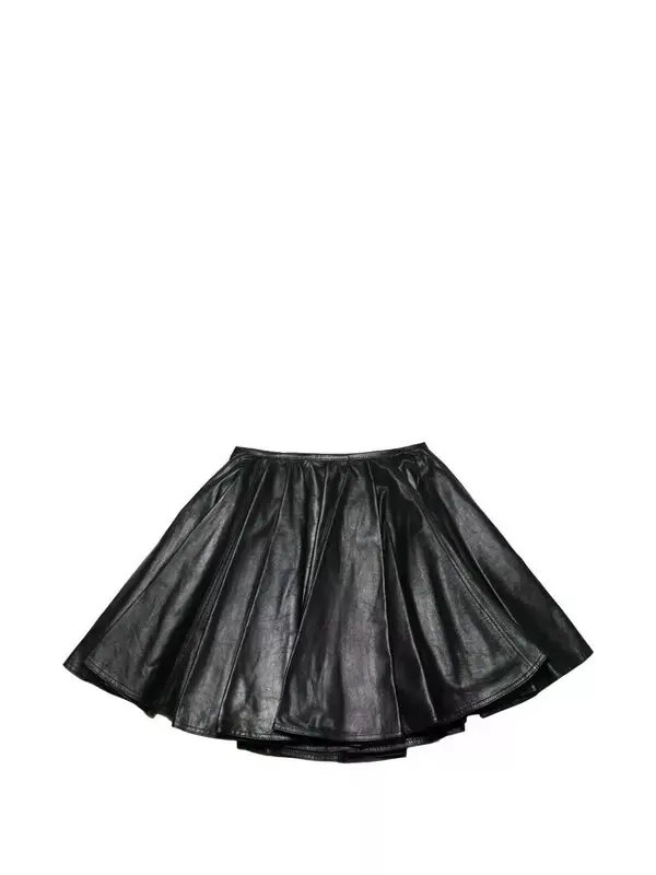 HAIKURE Pleated Leather Mini Skirt