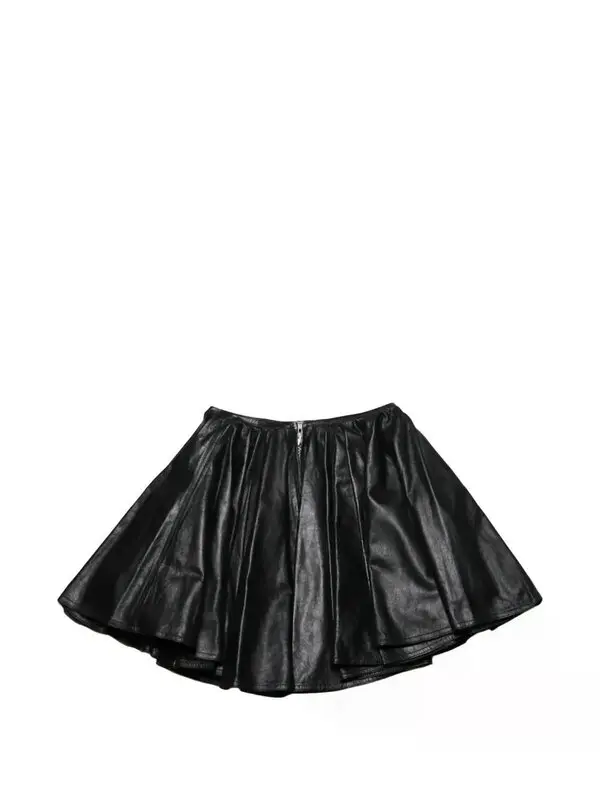 HAIKURE Pleated Leather Mini Skirt