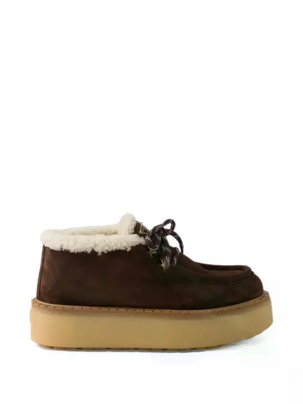 Prada Shearling Lined Suede Booties