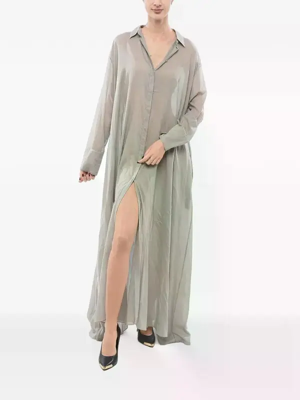 SUPER BLOND Flared Chemisier Maxi Dress - Grey