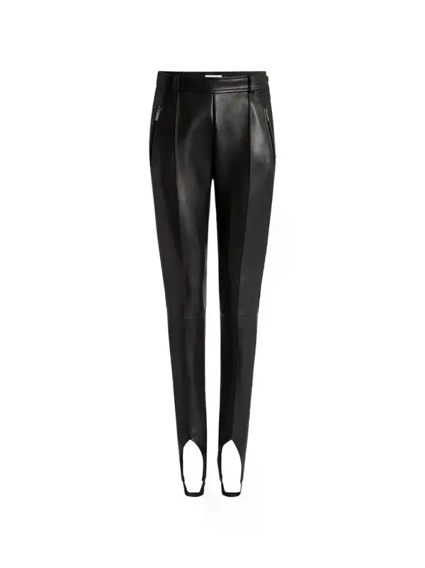 Balmain Lambskin Trousers With Stirrup - Black