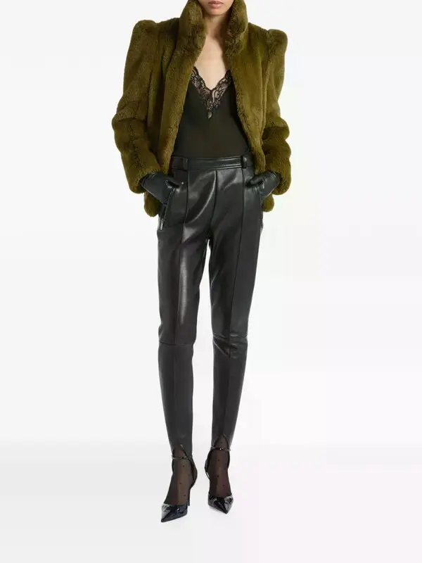 Balmain Lambskin Trousers With Stirrup Detail