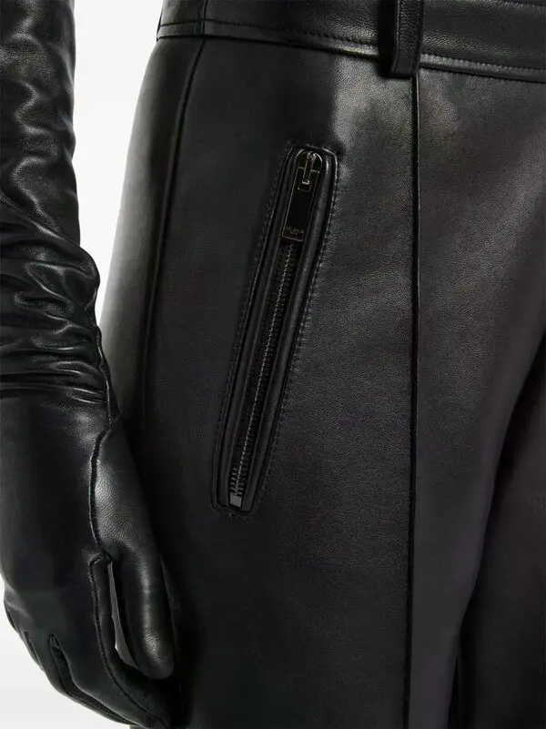 Balmain Lambskin Trousers With Stirrup Detail