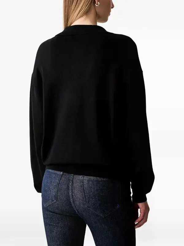 Karl Lagerfeld Polo-collar Sweater With Embroidered Logo