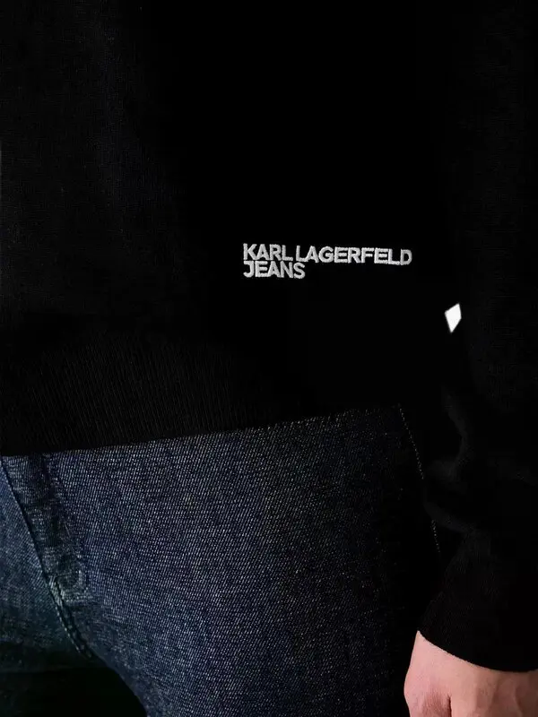 Karl Lagerfeld Polo-collar Sweater With Embroidered Logo