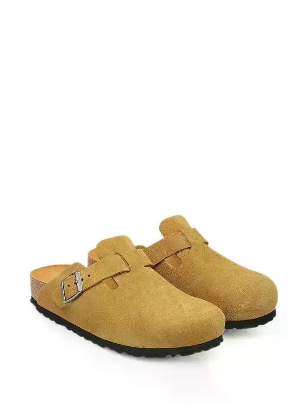 BIRKENSTOCK Suede Buckle-fastening Mules - Brown