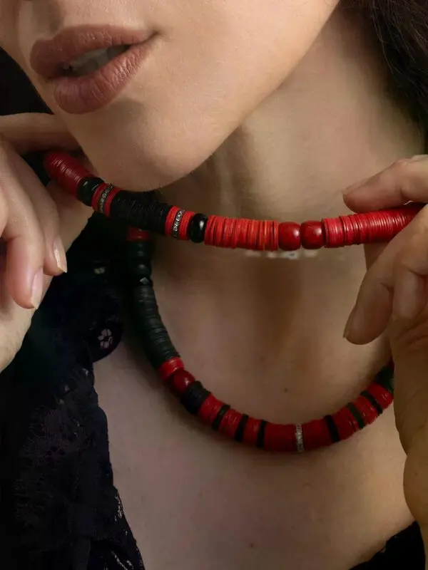 HIJAS DE PUKA Jaipur Beaded Necklace With Cubic Zirconia