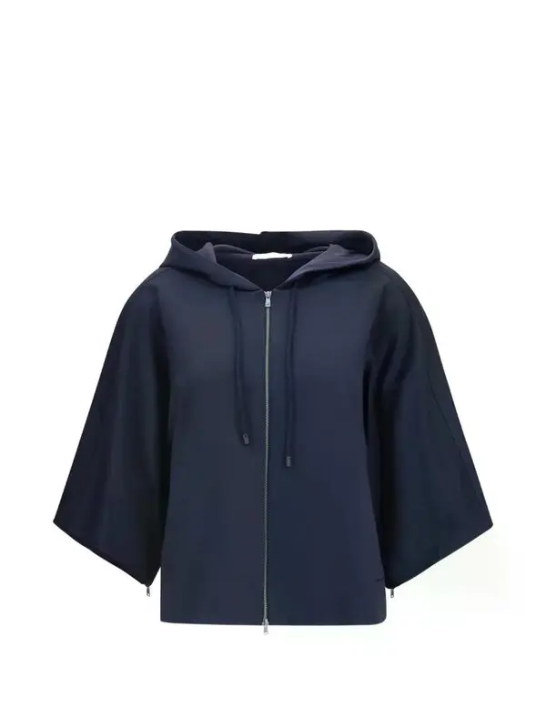 Max Mara Zip-up Flared-sleeve Hoodie - Blue