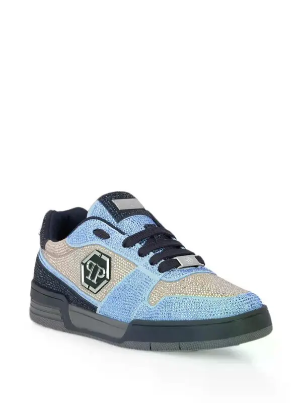 Philipp Plein Low-top Sneakers With Rhinestone Embellishments - Blue