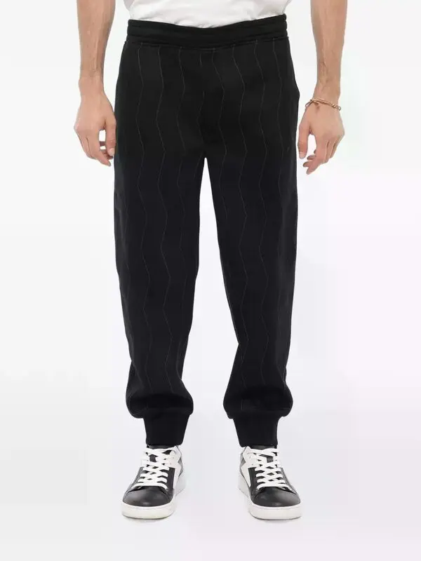 Neil Barrett Embroidered Loose-fit Track Pants - Black