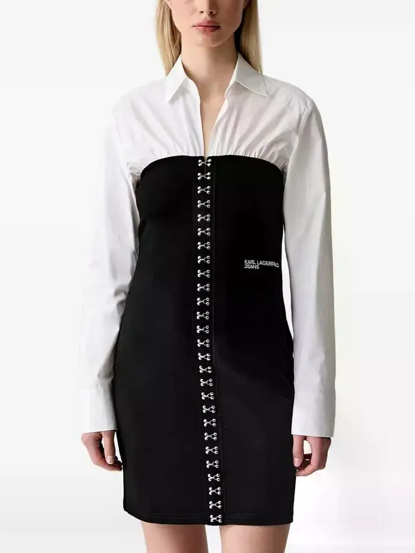 Karl Lagerfeld Layered Mini Dress With Hook-and-eye Detail - Black