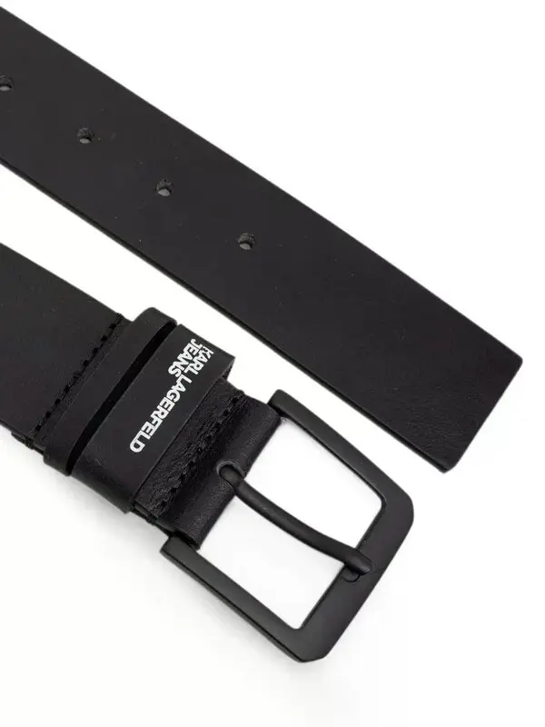 Karl Lagerfeld Logo-print Buckle-fastening Belt - Black