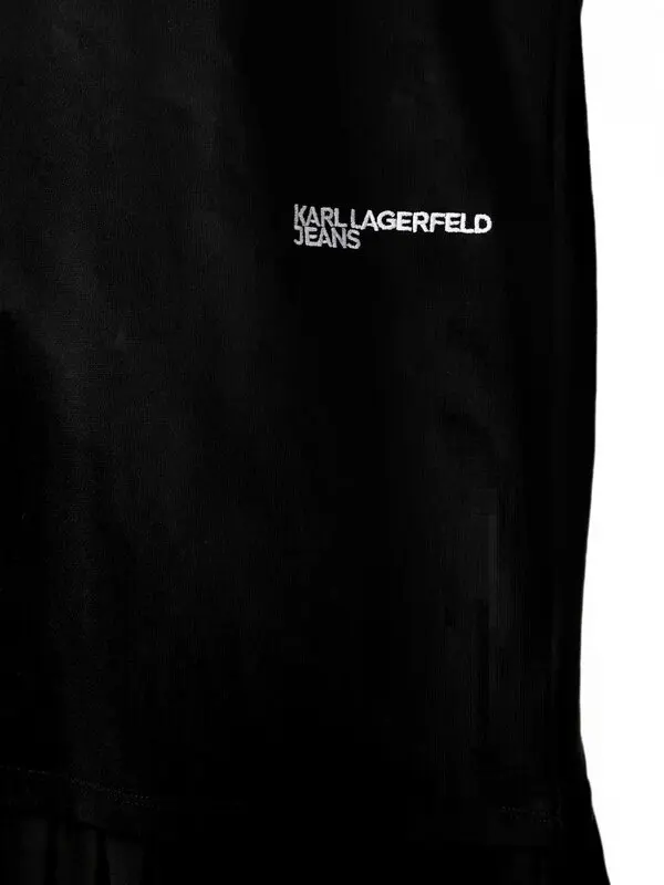 Karl Lagerfeld Pleated Logo-print Mini Dress