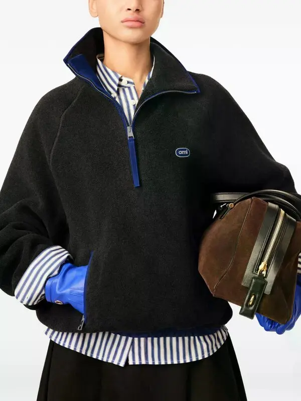 AMI Paris Fleece Vareuse With Patch